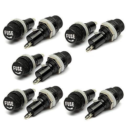 LGEGE 10pcs Electrical Panel Mounted 5 x 20mm Fuse Holder for Radio Auto Stereo