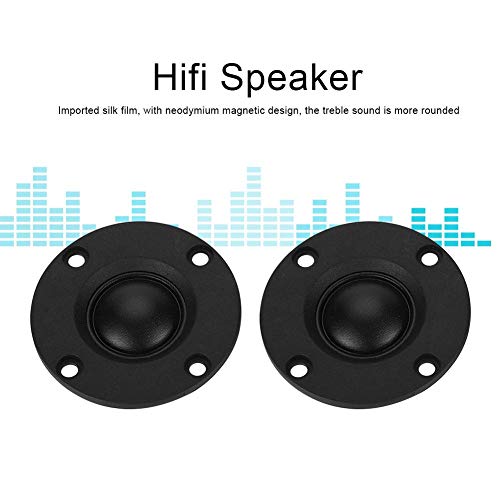 2PCS Tweeter Treble Speaker, 20mm Vibrating Diaphragm Soft Dome Silk Film Dome Tweeter Treble Speaker 30W 6Ω Hi-Fi Speaker