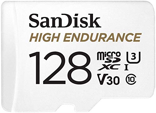 Garmin 010-12530-03 Parking Mode Cable, 6.60" x 2.70" x 2.00", Black & SanDisk 128GB High Endurance Video MicroSDXC Card with Adapter for Dash Cam and Home Monitoring Systems