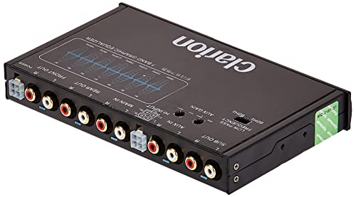 Clarion EQS755 7-Band Car Audio Graphic Equalizer with Front 3.5mm Auxiliary Input, Rear RCA Auxiliary Input and High Level Speaker Inputs, BLACK