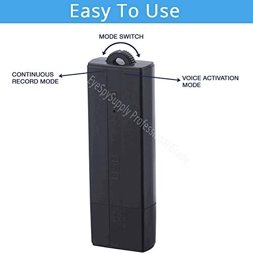 Small Mini Voice Activated Audio Recorder Super Long 576 Hour Storage Capacity (16GB) | 25 Day Stby Battery | Built in Date & Time Stamp | Easy to Use | Crystal Clear Digital Recording