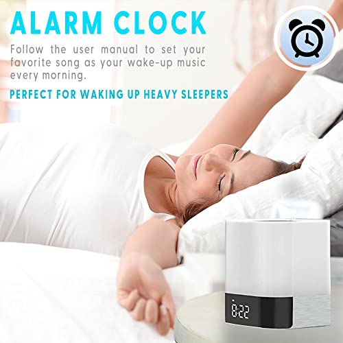 Bluetooth Speaker Night Light,12/24H Alarm Clock, 5 in 1 Touch Sensor Beside Lamp, Dimmable & Multi-Color Changing,SD TF Card MPF Music Player,Gift ideas for 10 11 12 13 14 Year Old Teenage Girls/Boys