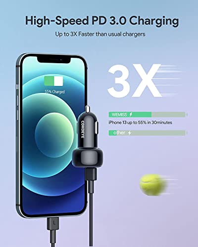 [Apple MFi Certified] USB C Car Charger, for iPhone Fast Car Charger PD 40W Dual Ports 2Pack Car Phone Charger with Lightning Cable Compatible with iPhone 14/13/12/11/Pro/MAX/XS/iPad Pro/Samsung