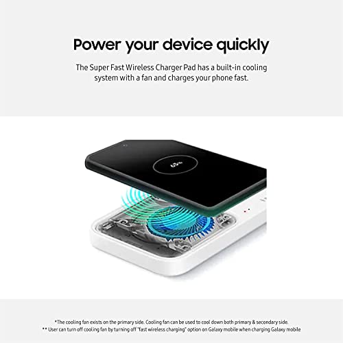 SAMSUNG 15W Wireless Charger Duo w/USB C Cable, Fast Charge 2 Devices at Once, Cordless Charging Pad for Galaxy Phones and Devices, 2022, Includes Microfiber Cleaning Cloth - Black