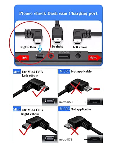 Dash Cam Charger Cable ,Garmin Charging Cable,Garmin Power Cable, for Garmin Dash Cam, Garmin GPS, MP3 Player,Garmin GPS Navigator, for 12V-24V Car and Truck Car Power Adapter Cable