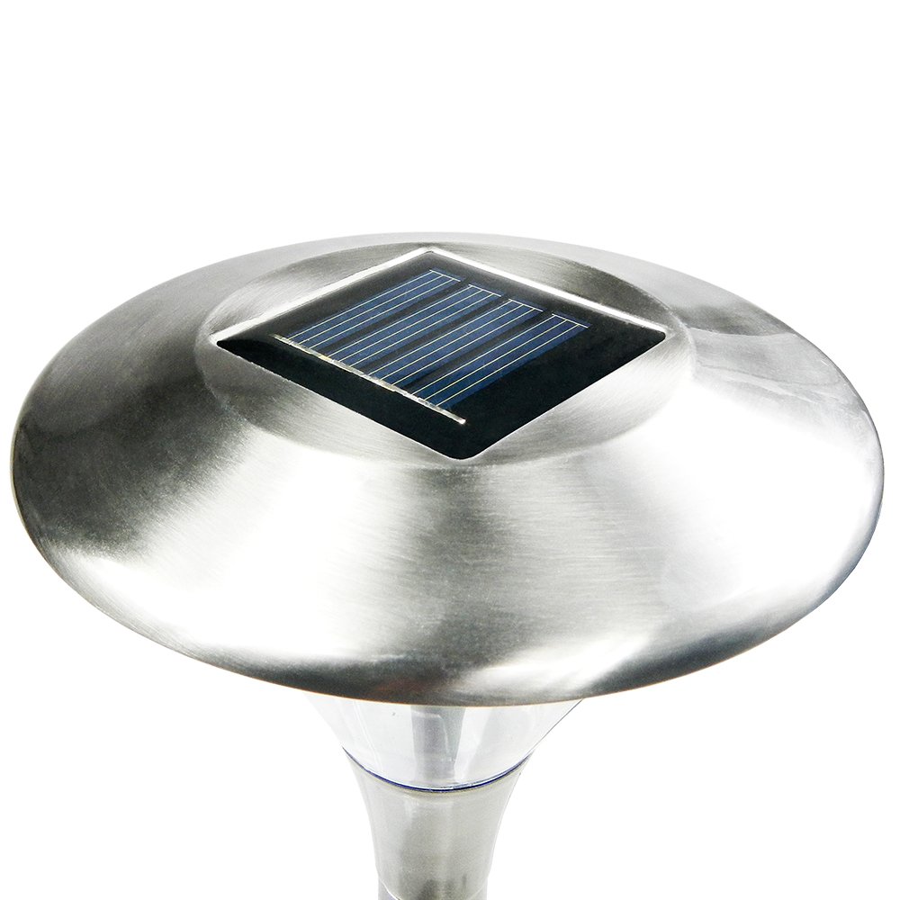 iGlow 6 Pack Outdoor Garden Stainless Steel Solar Landscape Lights Warm White 3 LED Path Lamp Lawn Yard Patio Driveway