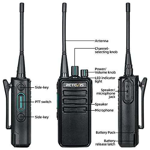 Retevis RB29 2 Way Radio for Adults, Walkie Talkies Long Range with Earpieces, Strong Compatibility, USB Charger, Hands Free Two Way Radio for Warehouse Education Commercial (10 Pack)
