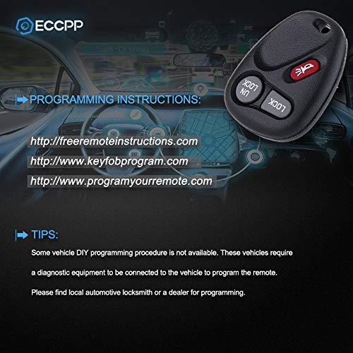 ECCPP Replacement Keyless Entry Remote Key Fob fit for Chevy S10 Chevy Silverado 1500 2500 Chevy Tahoe GMC Sierra 1500 KOBLEAR1XT (2x KOBLEAR1XT 15042968 K0BLEAR1XT)