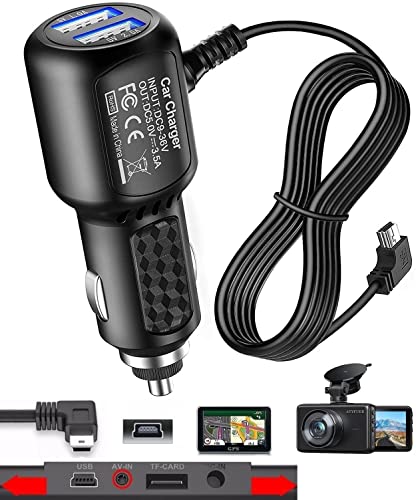 Dash Cam Charger Cable ,Garmin Charging Cable,Garmin Power Cable, for Garmin Dash Cam, Garmin GPS, MP3 Player,Garmin GPS Navigator, for 12V-24V Car and Truck Car Power Adapter Cable
