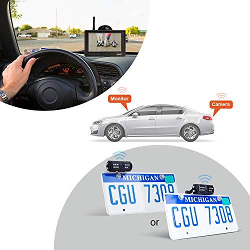 Yuwei Digital Wireless Backup Camera System with 4.3ββ Wireless Reversing Monitor, Stable Wireless Signal & No Interference for Cars, Pickups, Camper, Vans, SUVs, Sedans, Minivans , Cargo Vans,etc