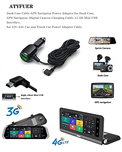 Dash Cam Charger Cable ,Garmin Charging Cable,Garmin Power Cable, for Garmin Dash Cam, Garmin GPS, MP3 Player,Garmin GPS Navigator, for 12V-24V Car and Truck Car Power Adapter Cable