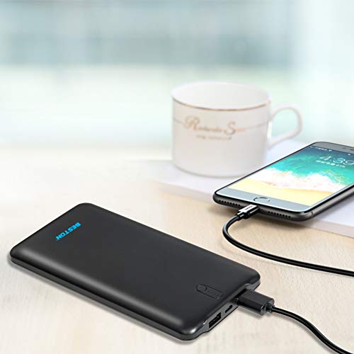 BESTON Portable Charger, Ultra Slim 10000mAh Power Bank, Dual High-Speed Charging Port Battery Pack for iPhone, Android Phones, Tablets