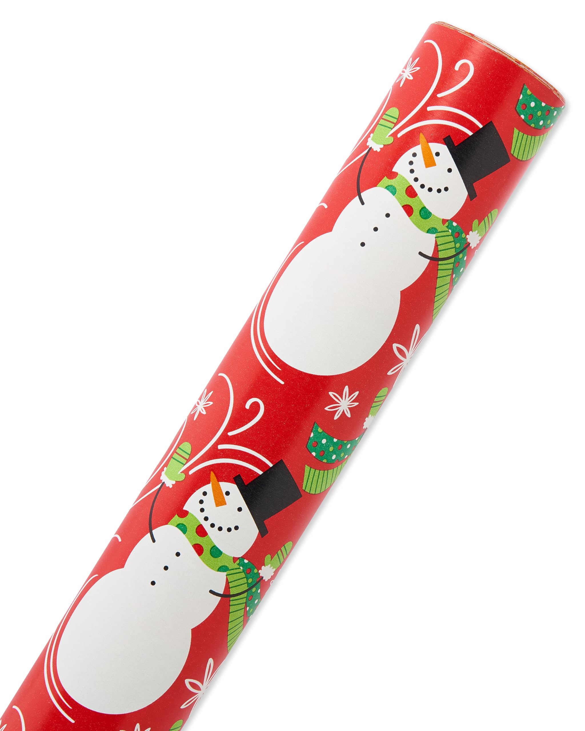 American Greetings Christmas Reversible Wrapping Paper Jumbo Roll, Snowflakes (1 Roll, 175 sq. ft.)