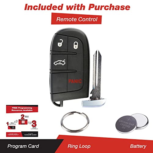KeylessOption Keyless Entry Remote Car Smart Key Fob for Dodge Charger Challenger Dart Journey Chrysler 300 M3N-40821302