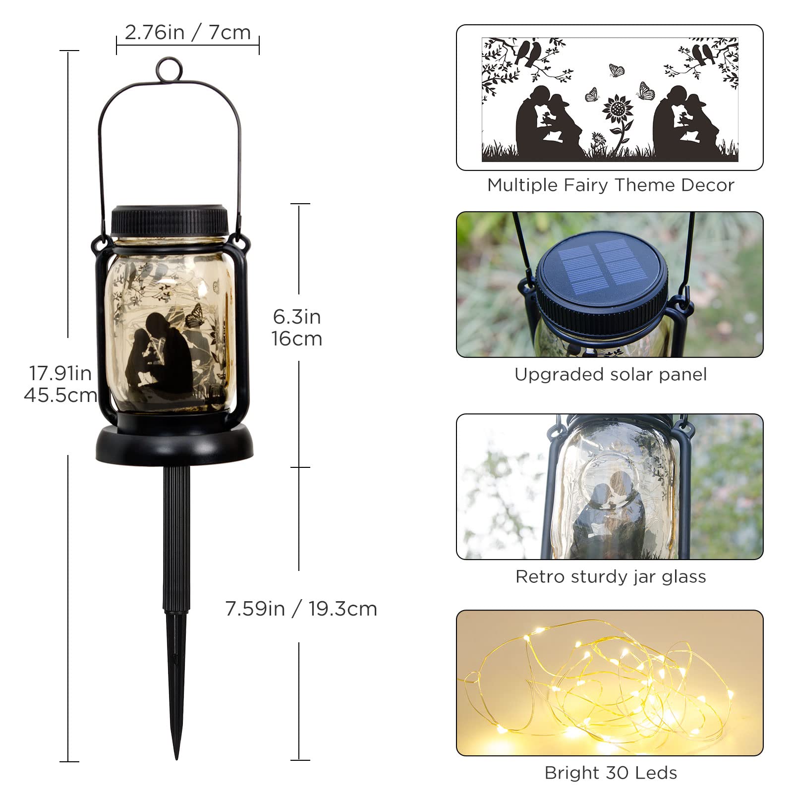 Mother Gift, Solar Light, Garden Ornaments for Outside, jar Bottle Light, Gift for mom, Gift for mom Birthday, Gift for mom from Daughter