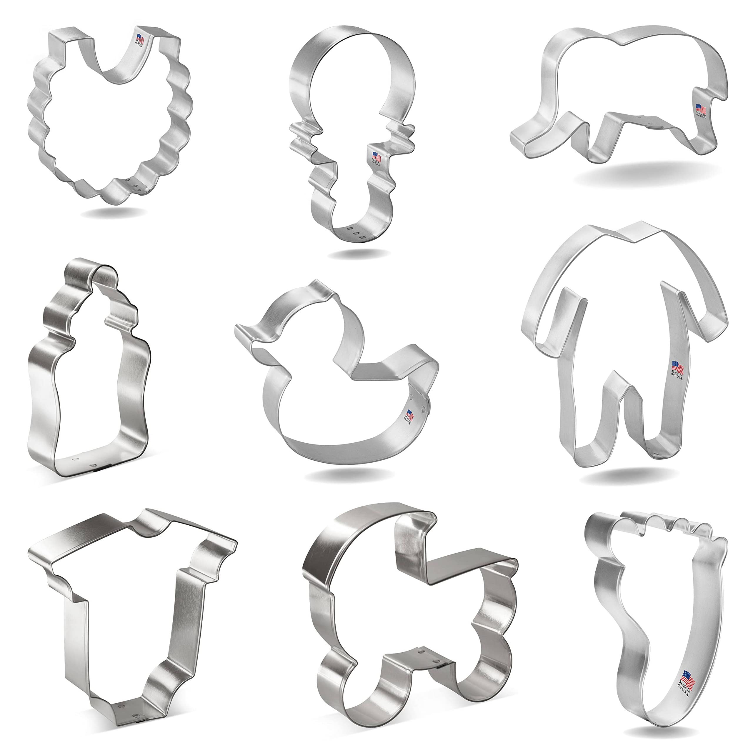 Foose Cookie Cutters 9 Piece Baby Shower Set, Made in USA