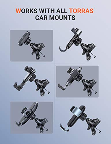 TORRAS Phone Holder for Car [Vertical & Circle Vent Friendly] Universal Stable Car Phone Mount Air Vent Holder Cradle Case Friendly (Clip)
