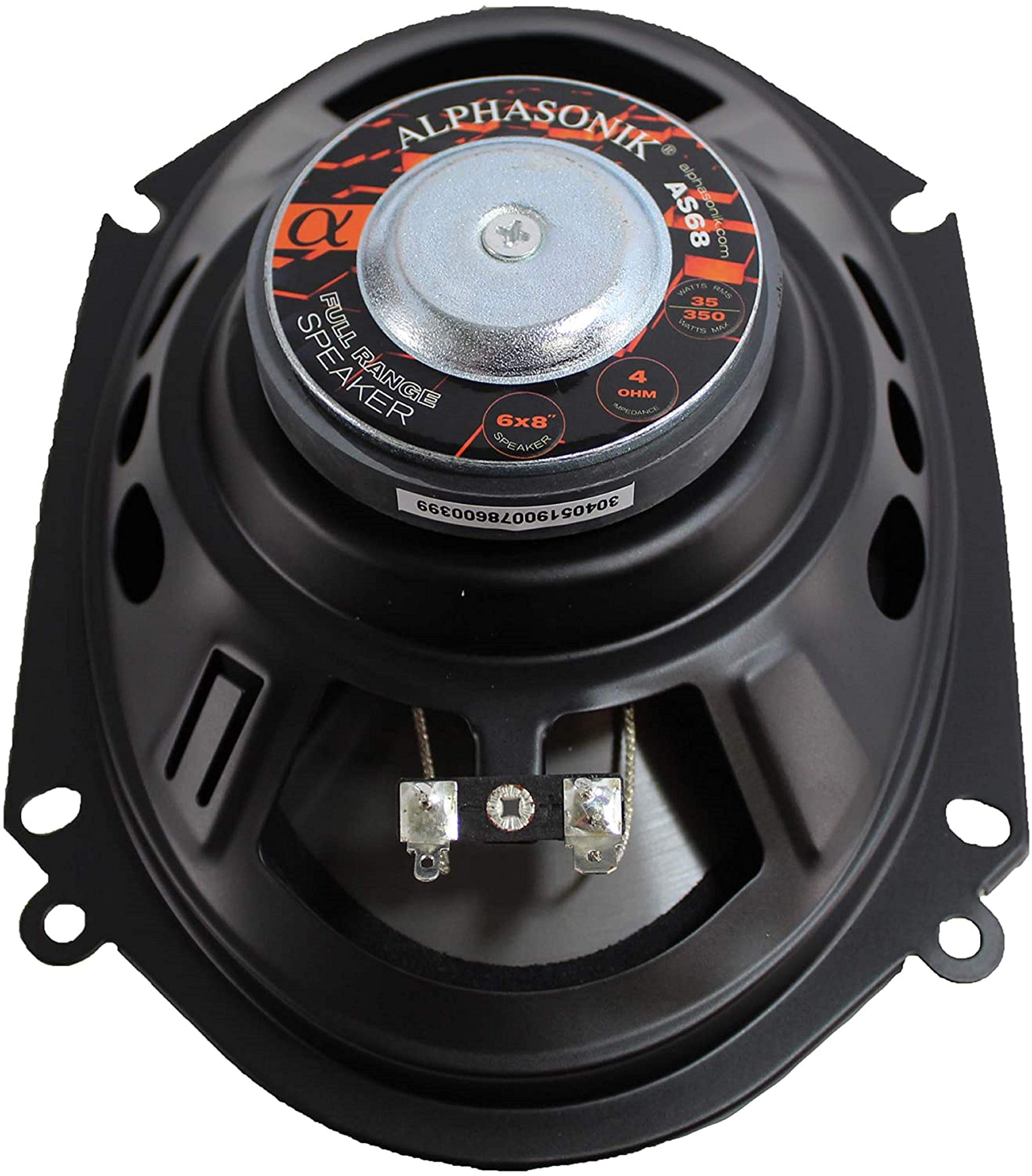 Alphasonik AS68 6x8 inch 350 Watts Max 3-Way Car Audio Full Range Coaxial Speakers with Universal Mounting Holes for Easy Installation