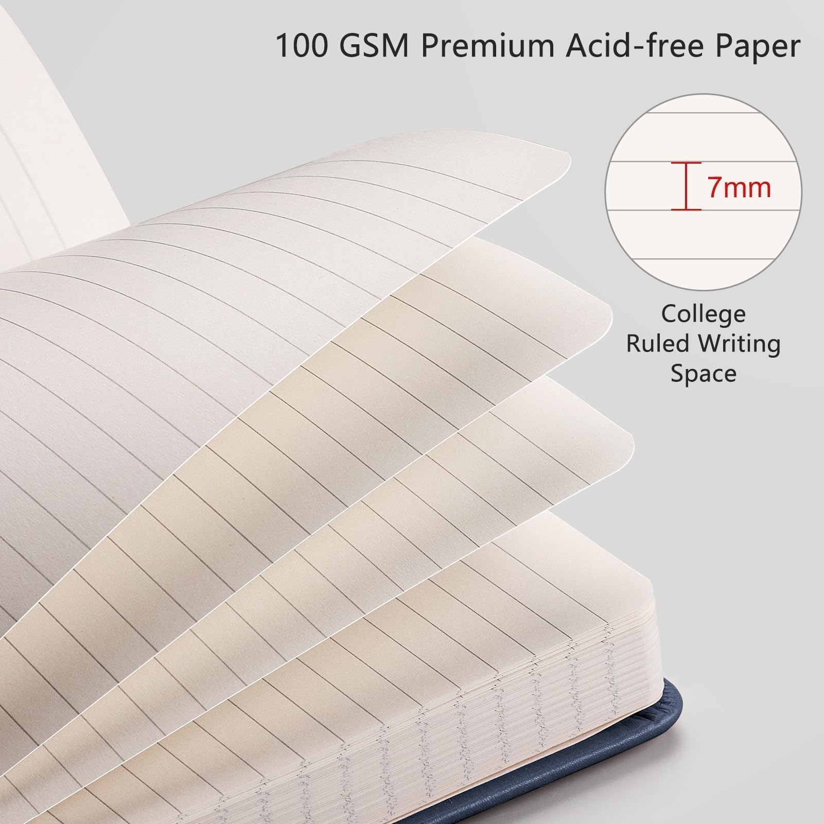 RETTACY Lined Journal Notebook Hardcover 2 Pack - A5 Business Journal with 376 Numbered Pages,100gsm Thick Paper 5.75'' × 8.38''