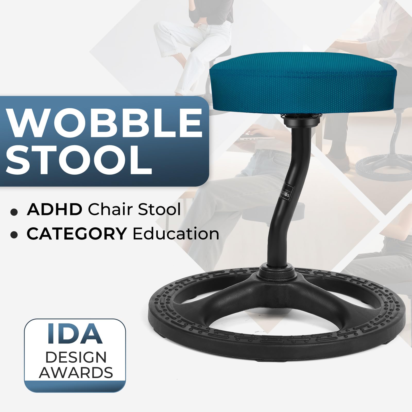 Upaloop Fitness Seat Stool Chair for Stability Balance Yoga Office School Wellness Active Sitting