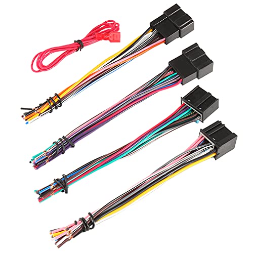 RED WOLF Car Radio Stereo Replacement Wiring Harness Male + Female Connector Plug Kit Compatible with 2006-2013 Chevy GMC Sierra Savana Buick