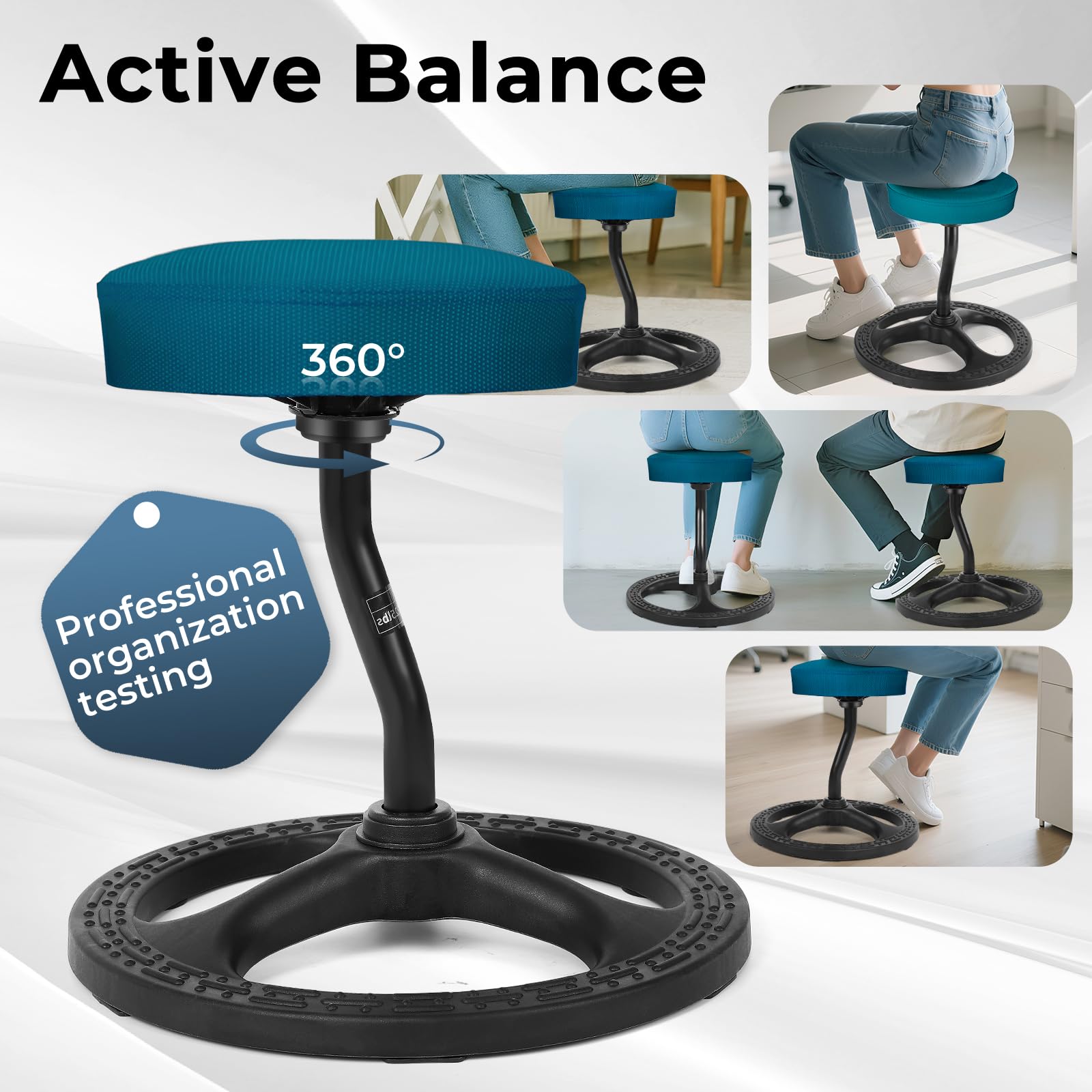 Upaloop Fitness Seat Stool Chair for Stability Balance Yoga Office School Wellness Active Sitting