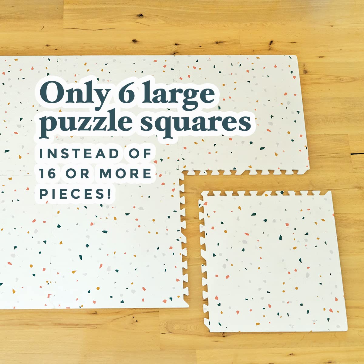 New! 4' x 6' Baby & Child Play Mat - Modern Terrazzo Design - Extra-Thick - Seamless Edges Playmat - Neutral Cream Color - 100% Non-Toxic Kids Extra Large Play Mat | Simply Tots Brand