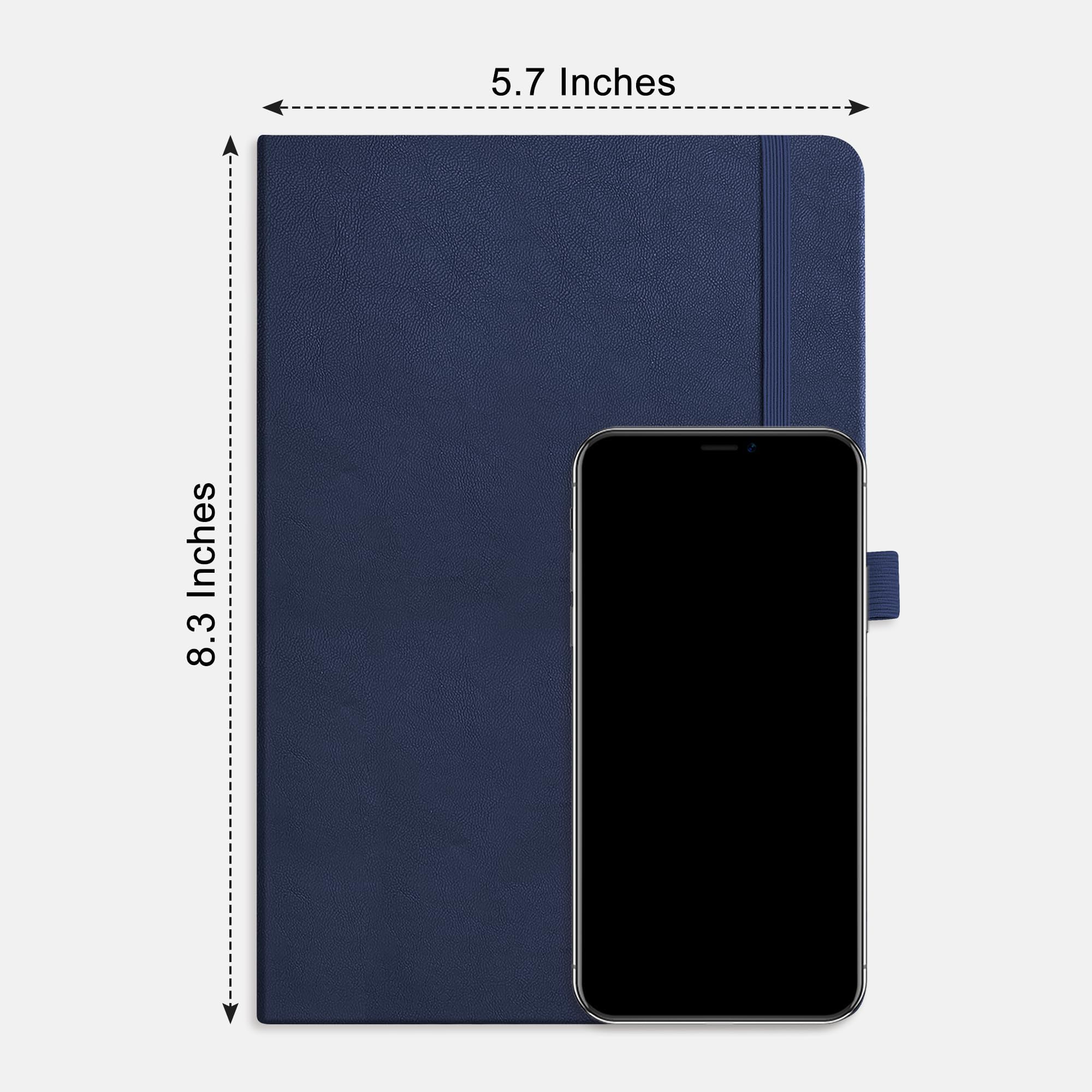 RETTACY Lined Journal Notebook Hardcover 2 Pack - A5 Business Journal with 376 Numbered Pages,100gsm Thick Paper 5.75'' × 8.38''