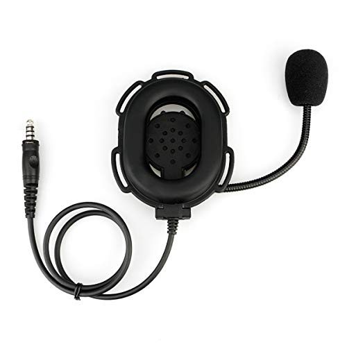 Retevis Tactical Military Walkie Talkie Headset with Mic 2 Pin, Compatible RT22 RT21 H-777 Baofeng UV-5R 888S pxton Walkie Talkie, 2 Way Radio Headphone with Big PTT, for Airsoft(1 Pack)