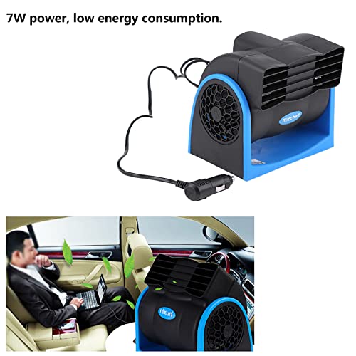 Zerone Car Silent Air Fan, Universal 12V Electric Car Mini Fan Adjustable Speed Silent Air Fan with Cigarette-Lighter Plug for Truck RV SUV ATV, 6.5 x 5.1in