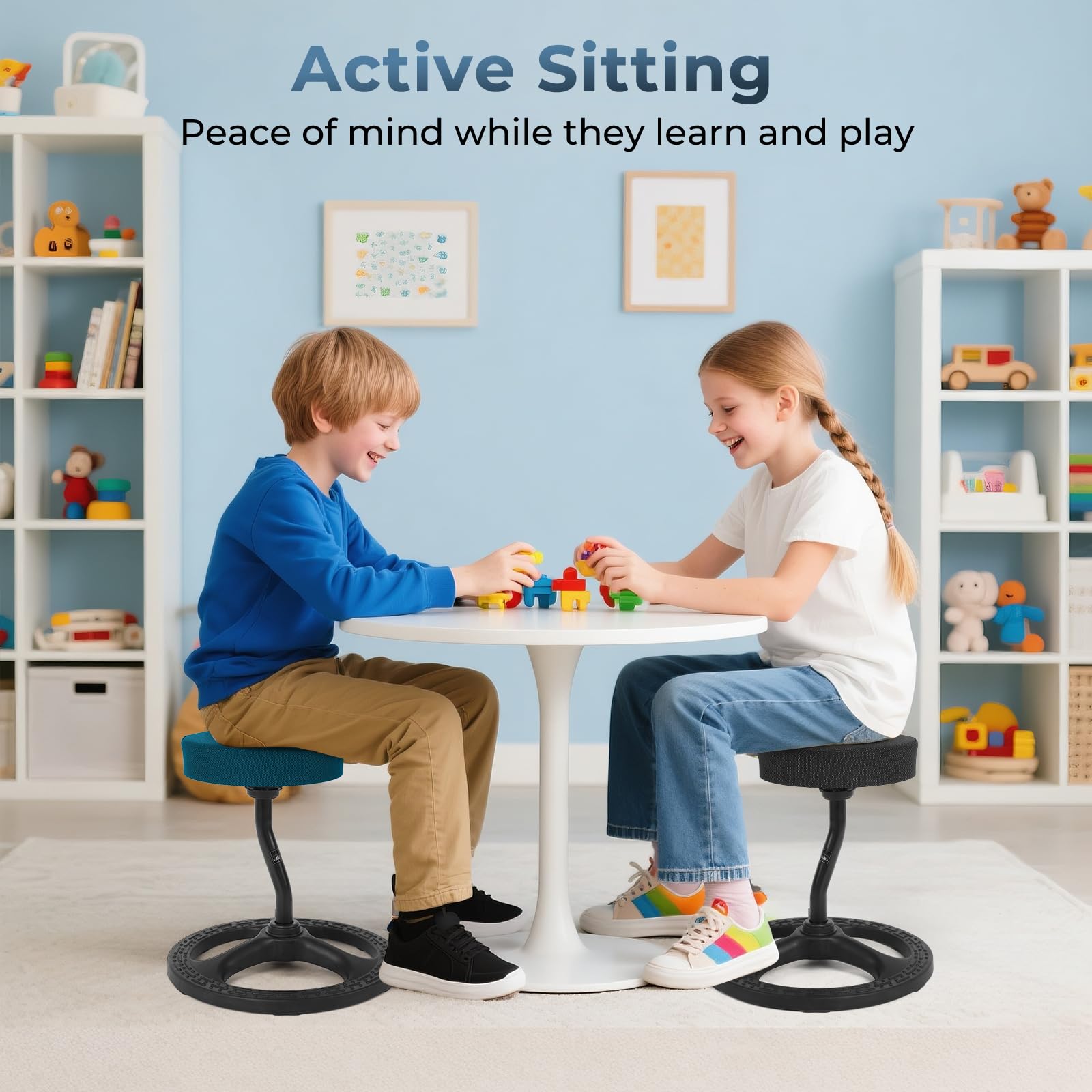 Upaloop Fitness Seat Stool Chair for Stability Balance Yoga Office School Wellness Active Sitting