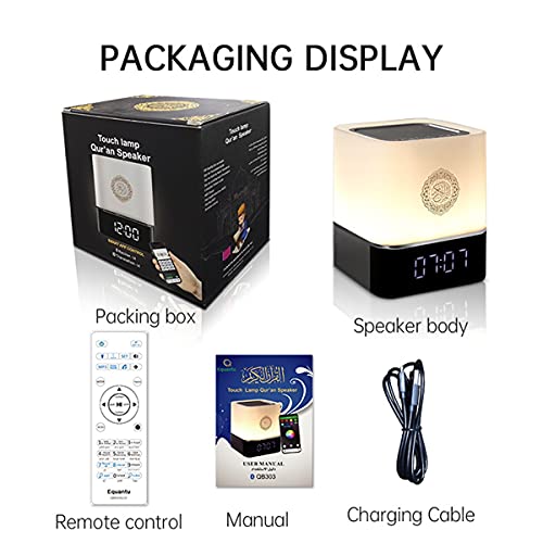 KANGCAI Quran Speaker,AZAN MP3 Player, Touch Lamp Bluetooth Speake,Eid Mubarak hajj Gift,with APP Control,Full Recitations of Famous Imams and Quran Translation in Many Languages