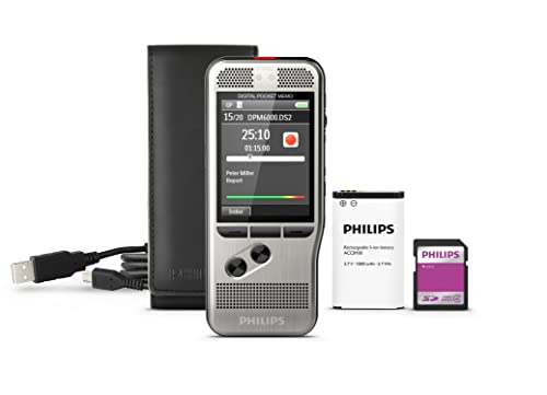 Pocket Memo 6000 Digital Recorder, Push Button, 2GB, Silver