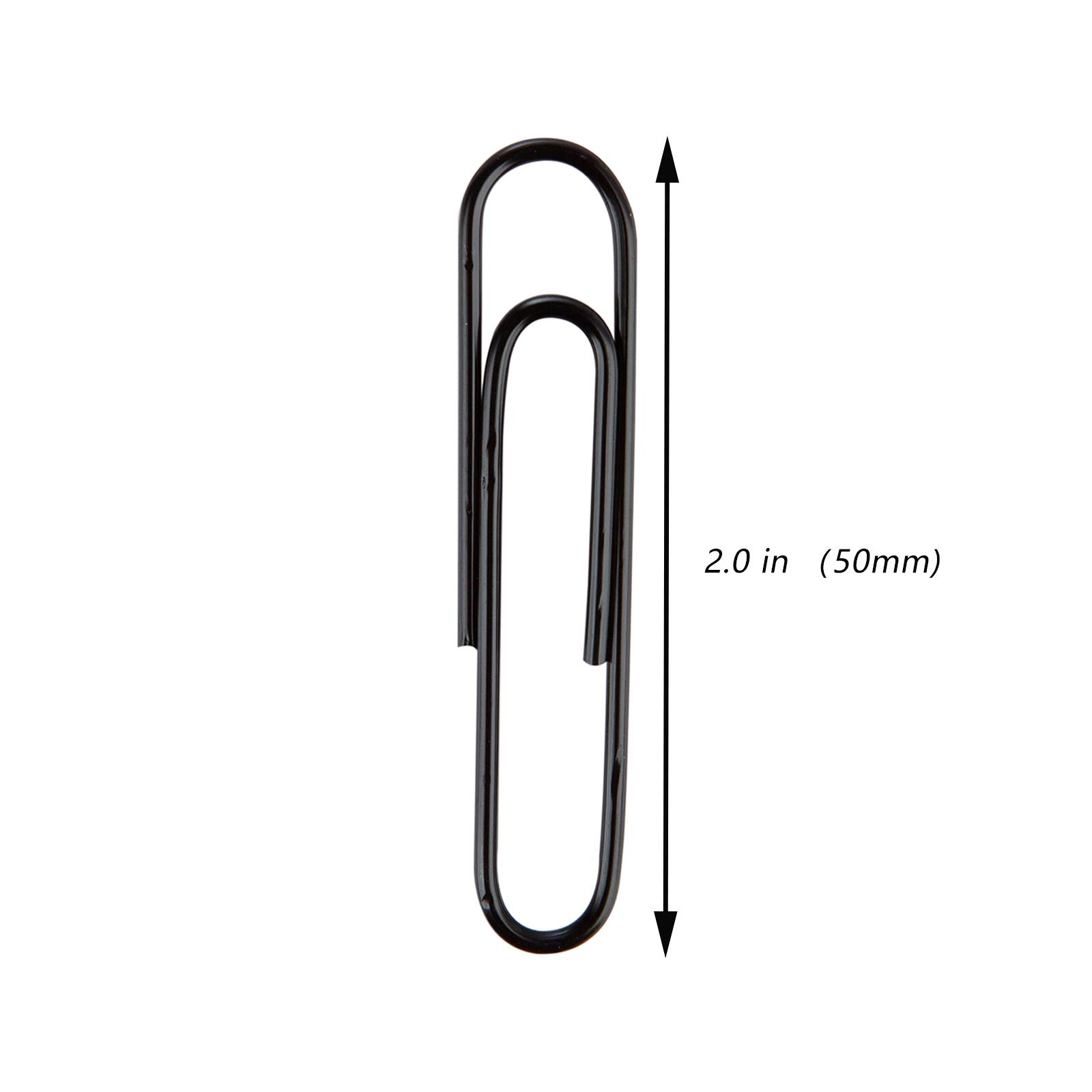 Jumbo Paper Clips, 2 Inch Paper Clip, 100 pcs Large Paperclips (Jumbo, Black)