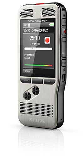 Pocket Memo 6000 Digital Recorder, Push Button, 2GB, Silver