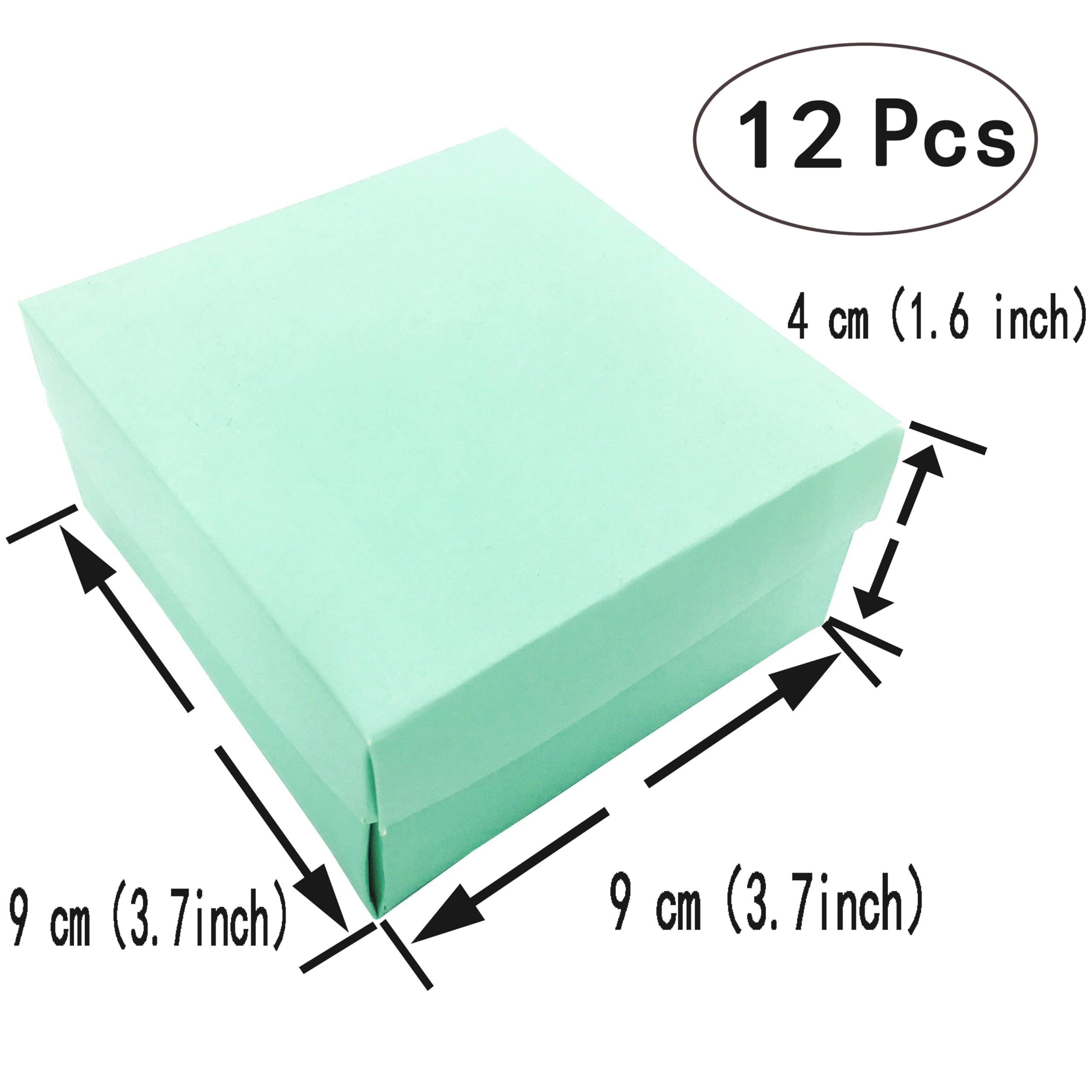 Small Square Turquoise Candy Box Blue Wedding Favors Teal Gift Boxes with Lids and Silk Ribbon for Wedding Baby Bridal Showers Birthday Party Supply, 12pc (Aqua Blue)