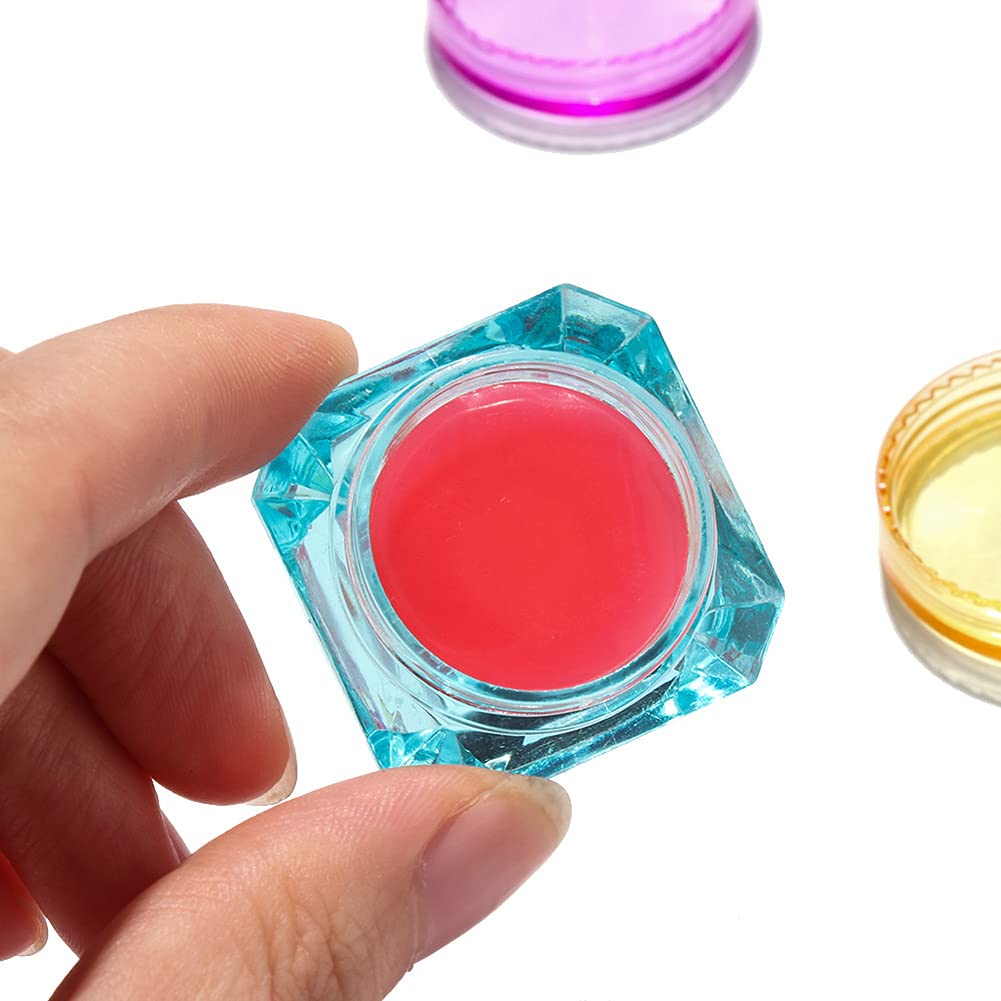6 Packs Diamond Painting Wax Storage Box Polygon Shaped Diamond Painting Wax Storage Container Case Painting Glue Clay Organizer with 18 Pieces Glue Clay, Multicolor