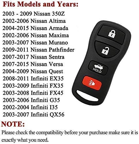 Compatible for 2002-2006 Infiniti Q45 Keyless Entry Remote Control Car Key Fob Replacement for KBRASTU15(Pack of 2)
