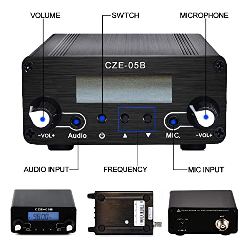 Fm Transmitter Long Range Stereo Transmitter for Home Church Parking Lot Drive-in Supermarket Conference Factory Lights Show