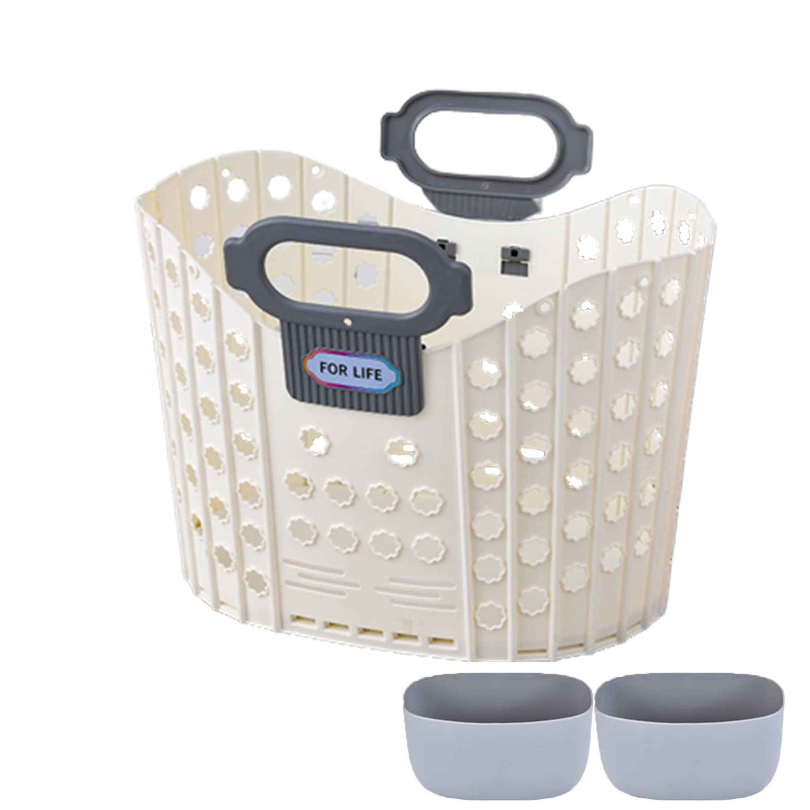Laundry Baskets,Collapsible Versatile Organize Basket,Wall Hanging Portable Laundry Basket,With 2 Small Storage Boxes,for Family Dormitory,Clothing Toys Storage (White)