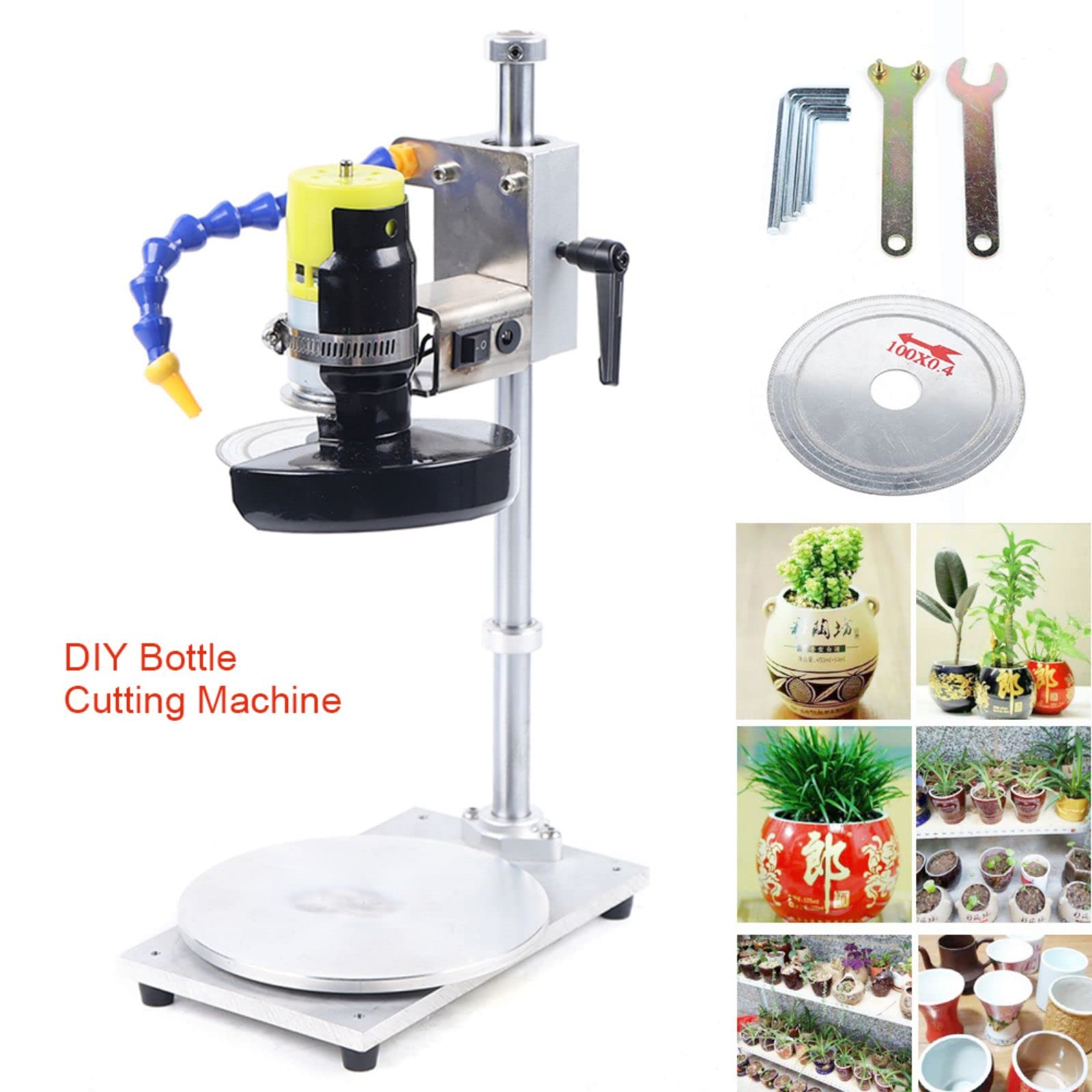 Glass Bottle Cutter, Electric DIY Machine for Cutting Bottles, Wine Bottle Cutting Tool Kit for DIY Projects Round/Square/Irregular Glass or Ceramic Bottles