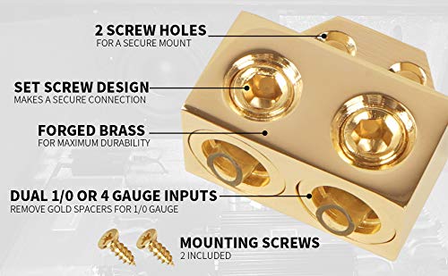 LEIGESAUDIO Ground Termination Block (Dual 1/0 or 4 Gauge Inputs)-2 Way