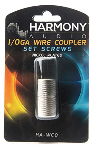 Harmony Audio HA-WC0 Car Stereo Power or Ground 1/0 Gauge Wire Splice Coupler - Nickel Plated