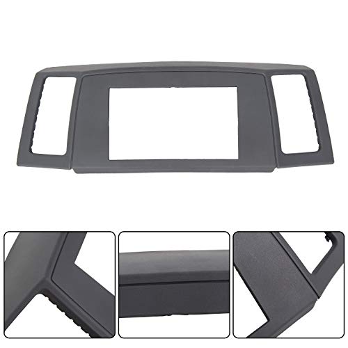 ECOTRIC Double Din Compatible with 2005-2007 Jeep Grand Cherokee with Wiring Harness Antenna Adapter Double Din Navigation Radio Bezel