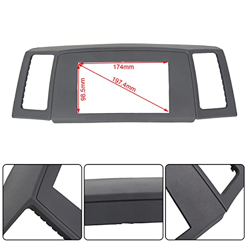 ECOTRIC Double Din Compatible with 2005-2007 Jeep Grand Cherokee with Wiring Harness Antenna Adapter Double Din Navigation Radio Bezel