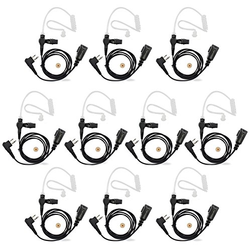 abcGoodefg FBI Style Surveillance Covert Headset Earpiece Mic Compatible with HYT (Hytera) Radios Motorola radioa CLS1110 CLS1410 CLS1413 CLS1450 CLS1450C CP200 CP200D XLS PR400 EP450 GTX (10 Pack)