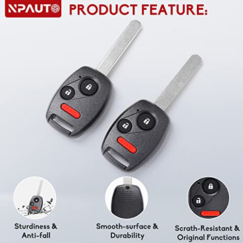 NPAUTO Key Fob Replacement for Honda CRV CRZ Accord Fit Insight 2007 2008 2009 2010 2011 2012 2013 2014 2015 Keyless Entry Remote Control Car Ignition Key Fobs (MLBHLIK-1T, 3 Button, 1Pcs)