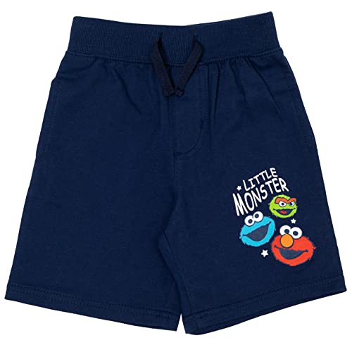 Sesame Street Elmo Grover Oscar The Grouch Baby Boys French Terry 3 Pack Shorts Blue/Grey/Red 12 Months