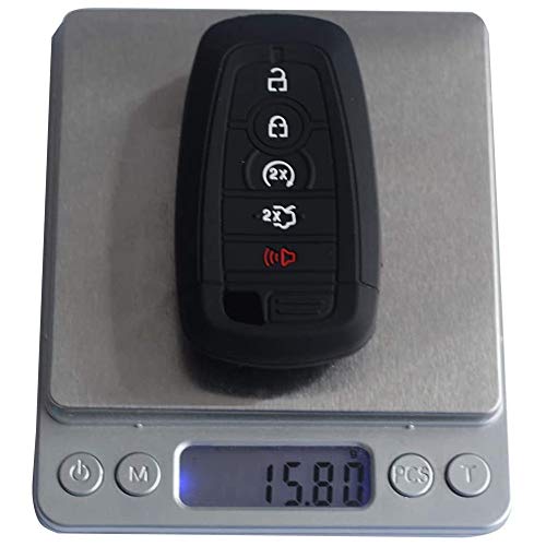 Car Remote Key Cover Fob Silicone Outer Case for Ford Escape Explorer Edge Flex Focus Taurus Lincoln Mks Mustang Outer Casing Shell Jacket Protector 5 Buttons (Blue+red+Black)