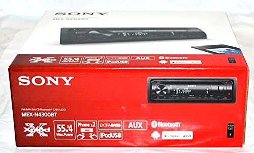 Sony MEX-N4300BT Built-in Dual Bluetooth Voice Command CD/MP3 AM/FM Radio Front USB AUX Pandora Spotify iHeartRadio iPod / iPhone Siri and Android Controls Car Stereo Receiver